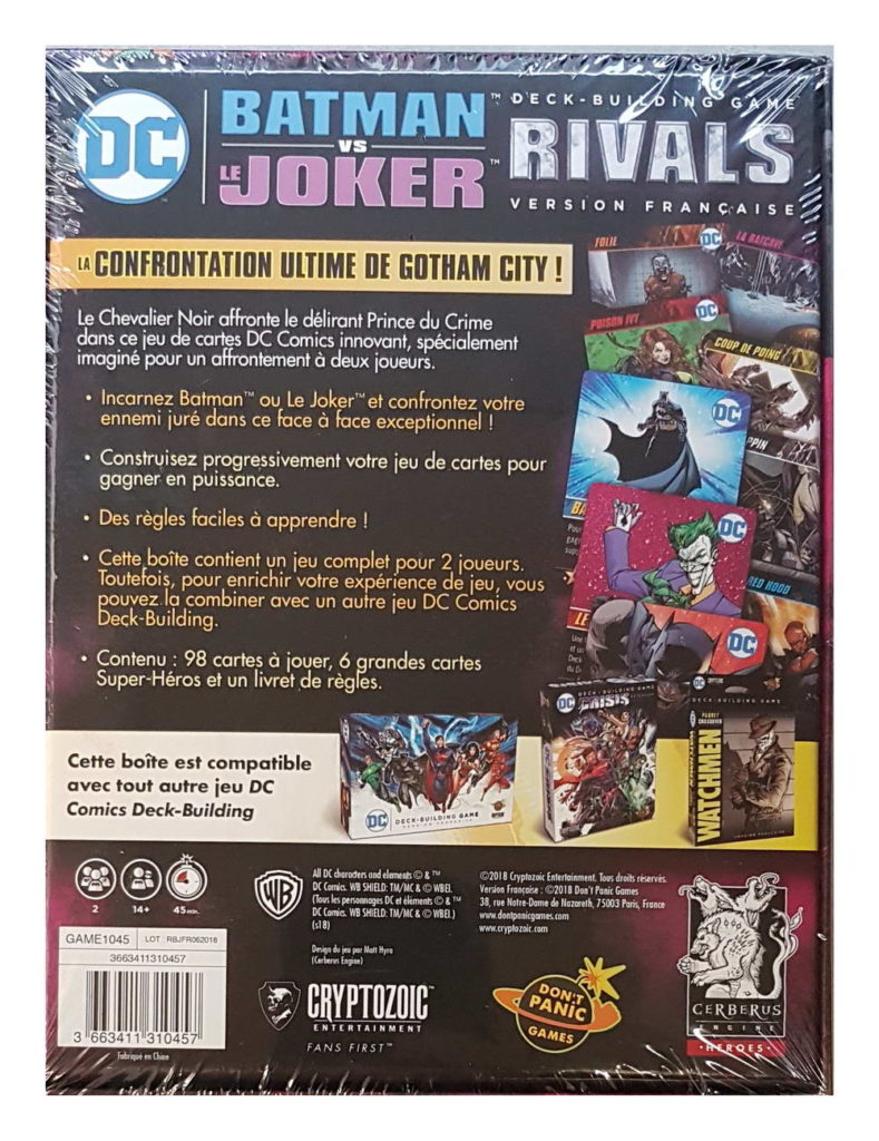 DC Comics : Rivals Batman vs Joker - Deck-building | Jeux du KDOR