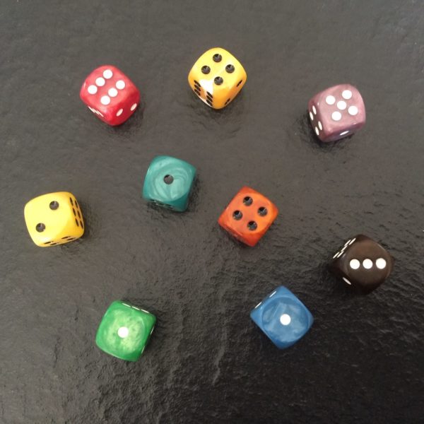 Dés à Jouer 20 mm Nacré / Marbré Orange | Jeux du KDOR